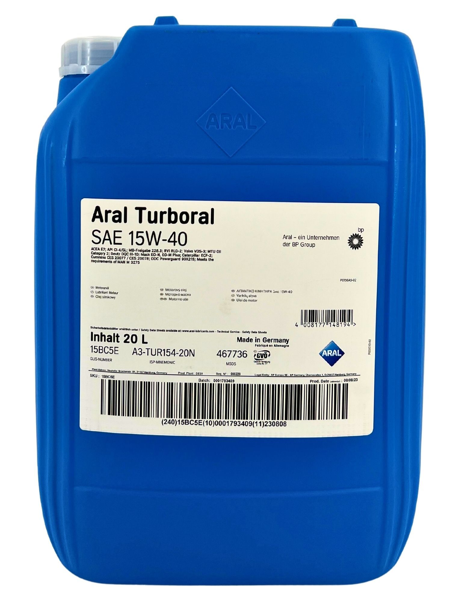 Aral Turboral 15W-40 20 Liter | G38533247
