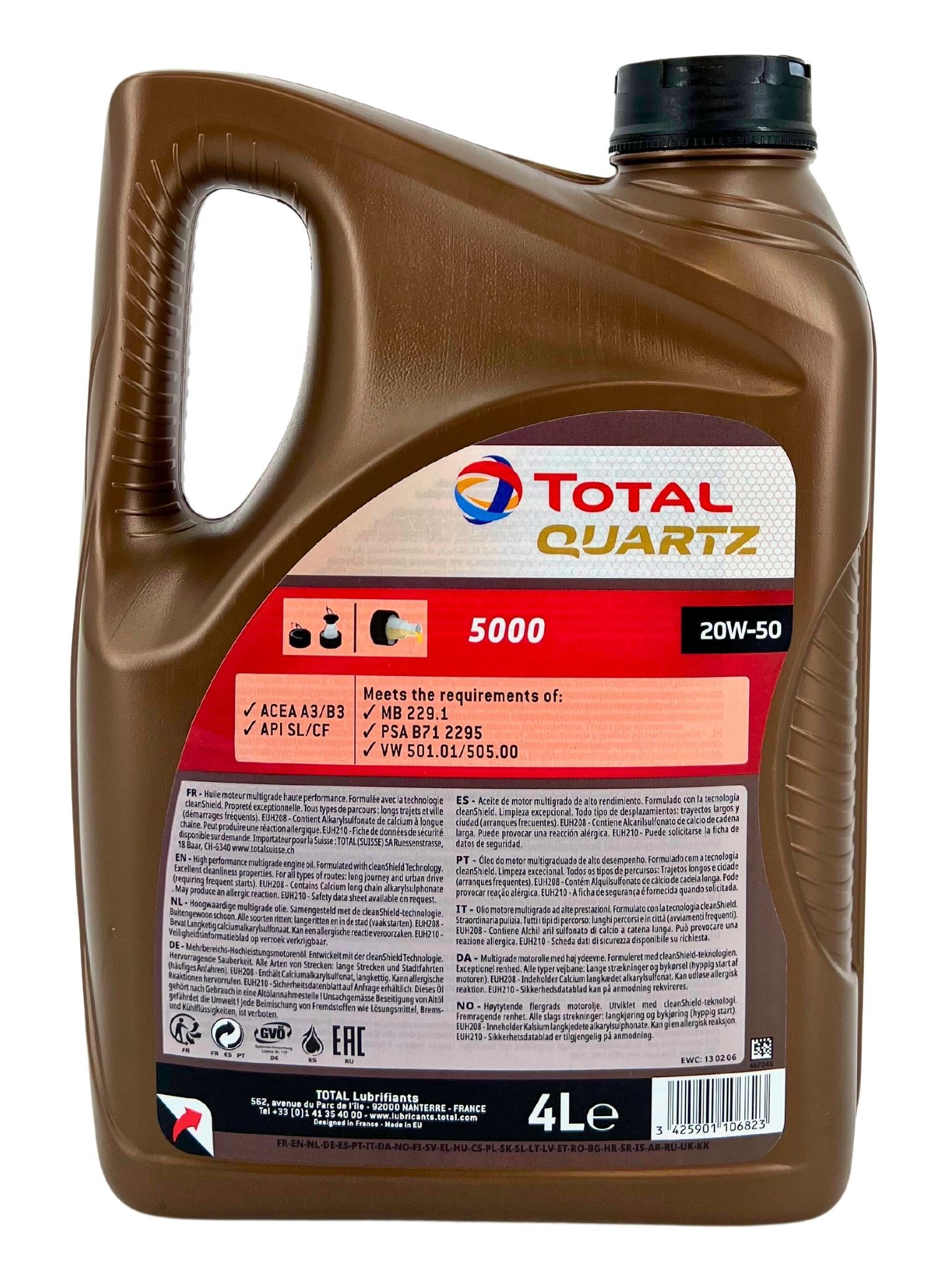 Total Quartz 5000 20W-50 4 Liter | G38492075