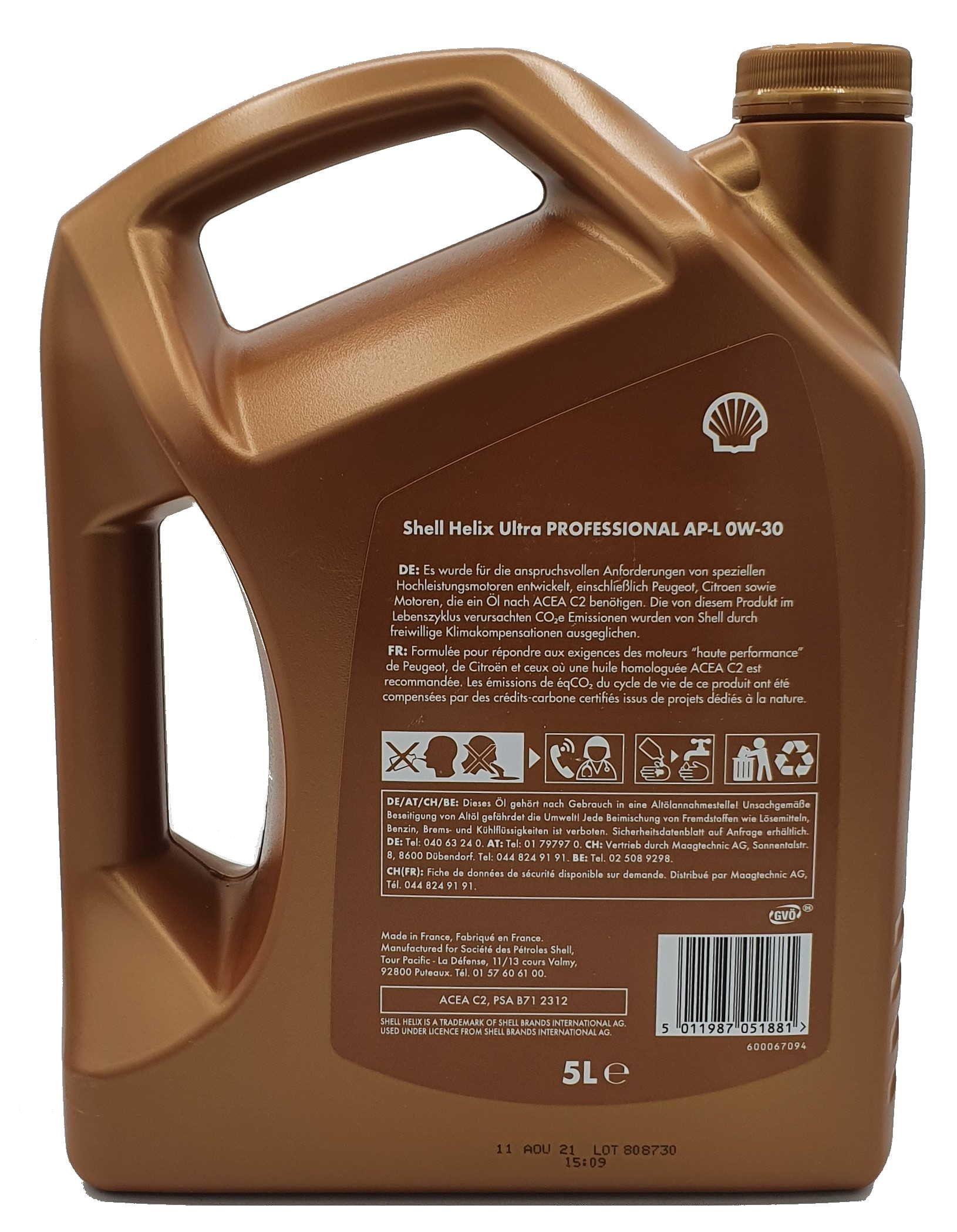 Shell Helix Ultra Professional AP-L 0W-30 5 Liter | G38075935